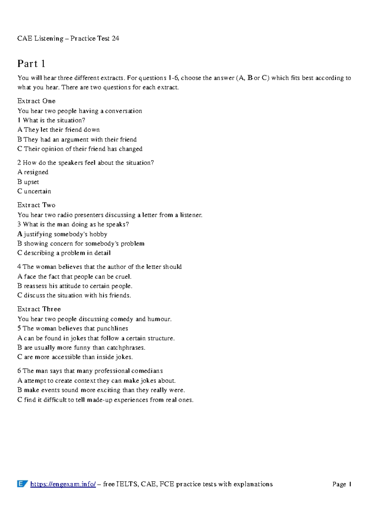 CAE Listening Practice Test 24: Comprehensive Guide and Answer Key ...