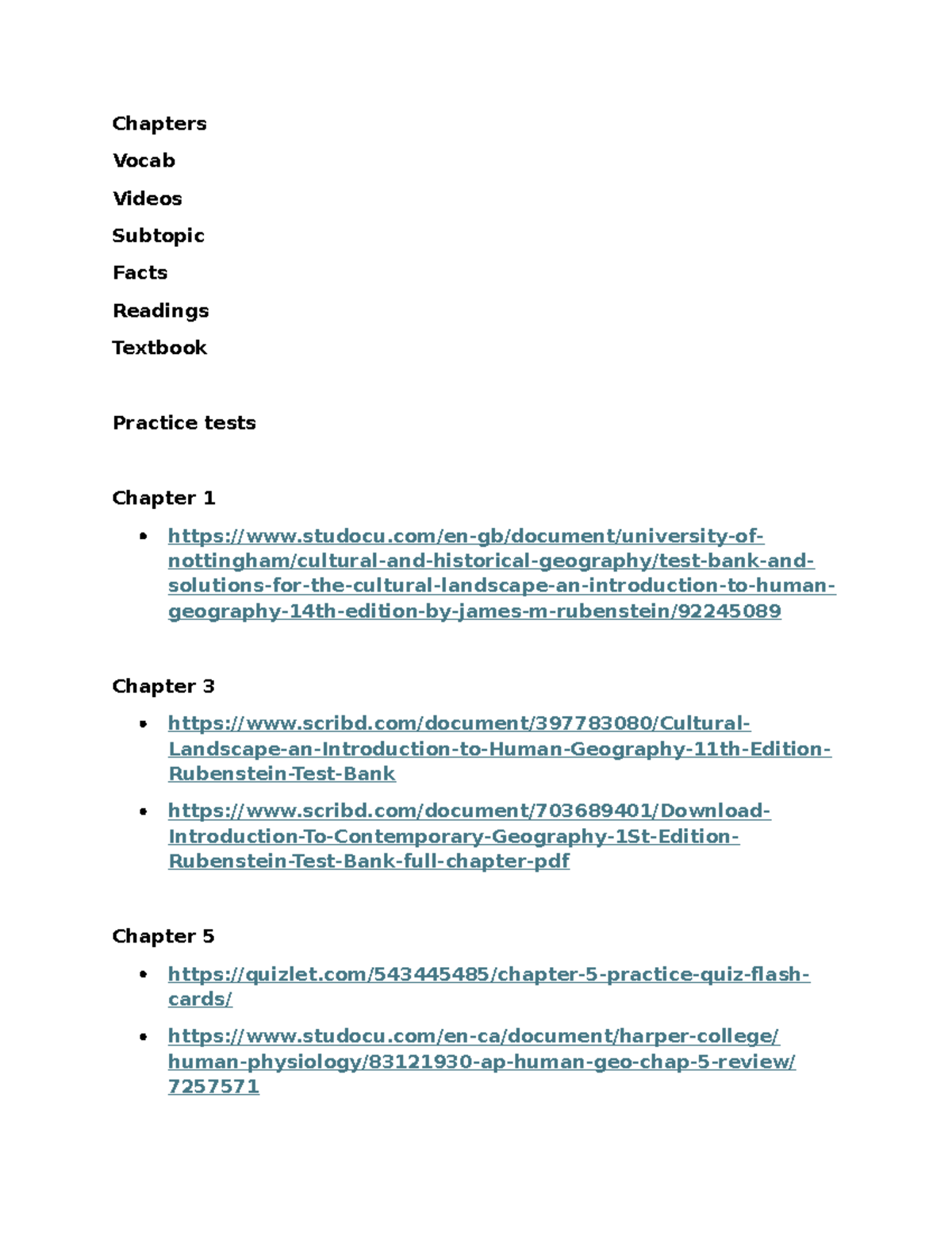 AP Human Geography Chapter Notes and Resources - Comprehensive Overview ...