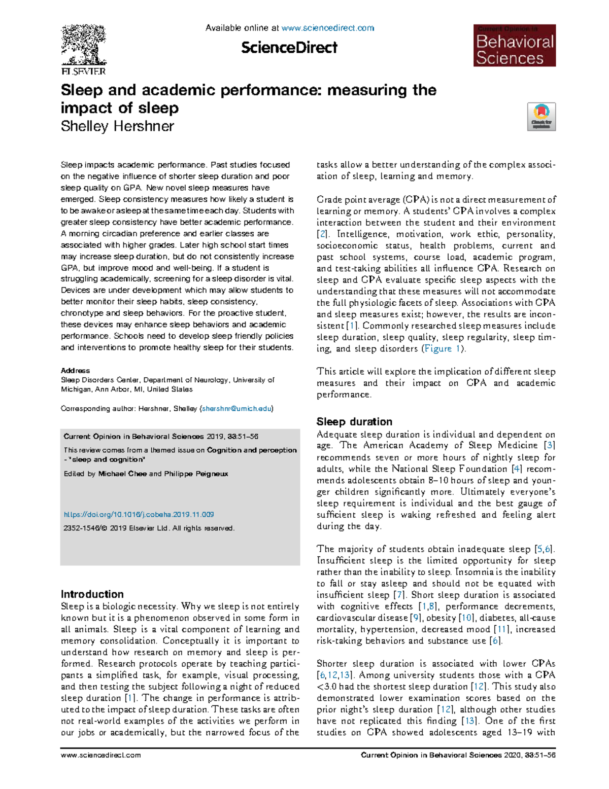 Sleep and Academic Performance: Impact of Sleep Measures on GPA ...