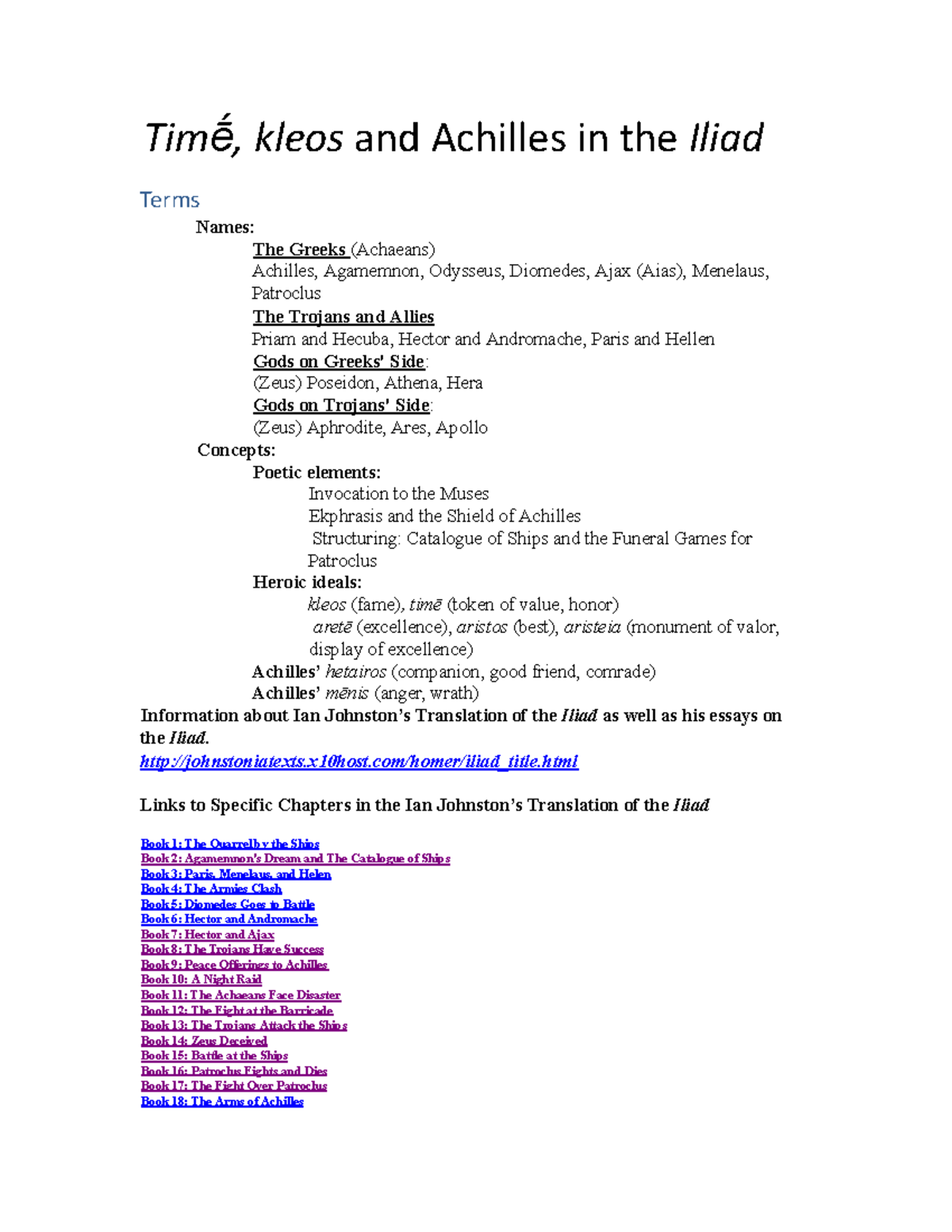 🟢3 6 Timḗ, kleos and Achilles in the Iliad - Timḗ, kleos and Achilles ...