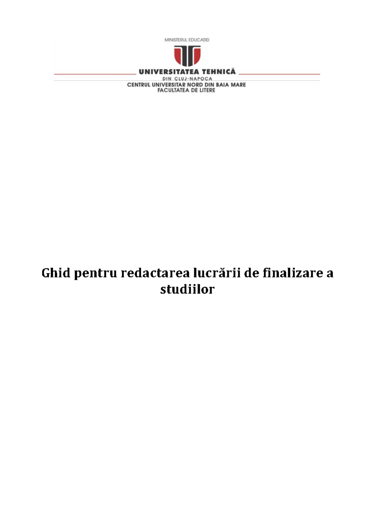 FL ghid redactare licenta disertatie - Ghid pentru redactarea lucrării ...