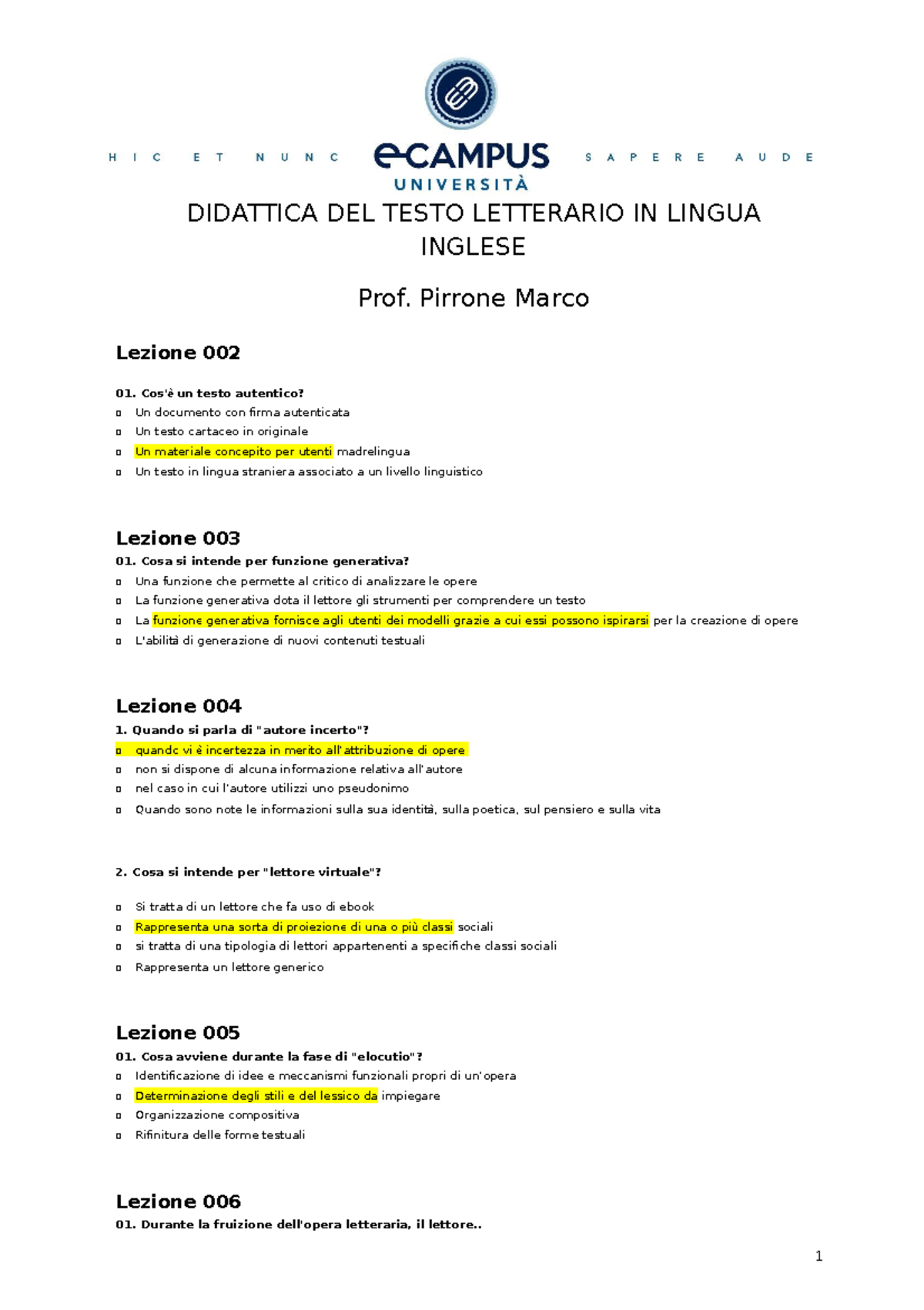 Lezioni di Didattica del Testo Letterario in Inglese - CLILl 002-017 ...
