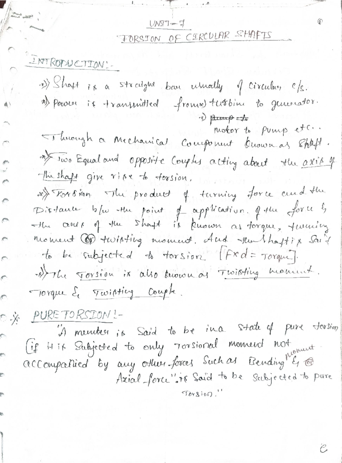 7 FORCES AND TORSION IN CIRCULAR SHAFTS: A Comprehensive Study - Studocu