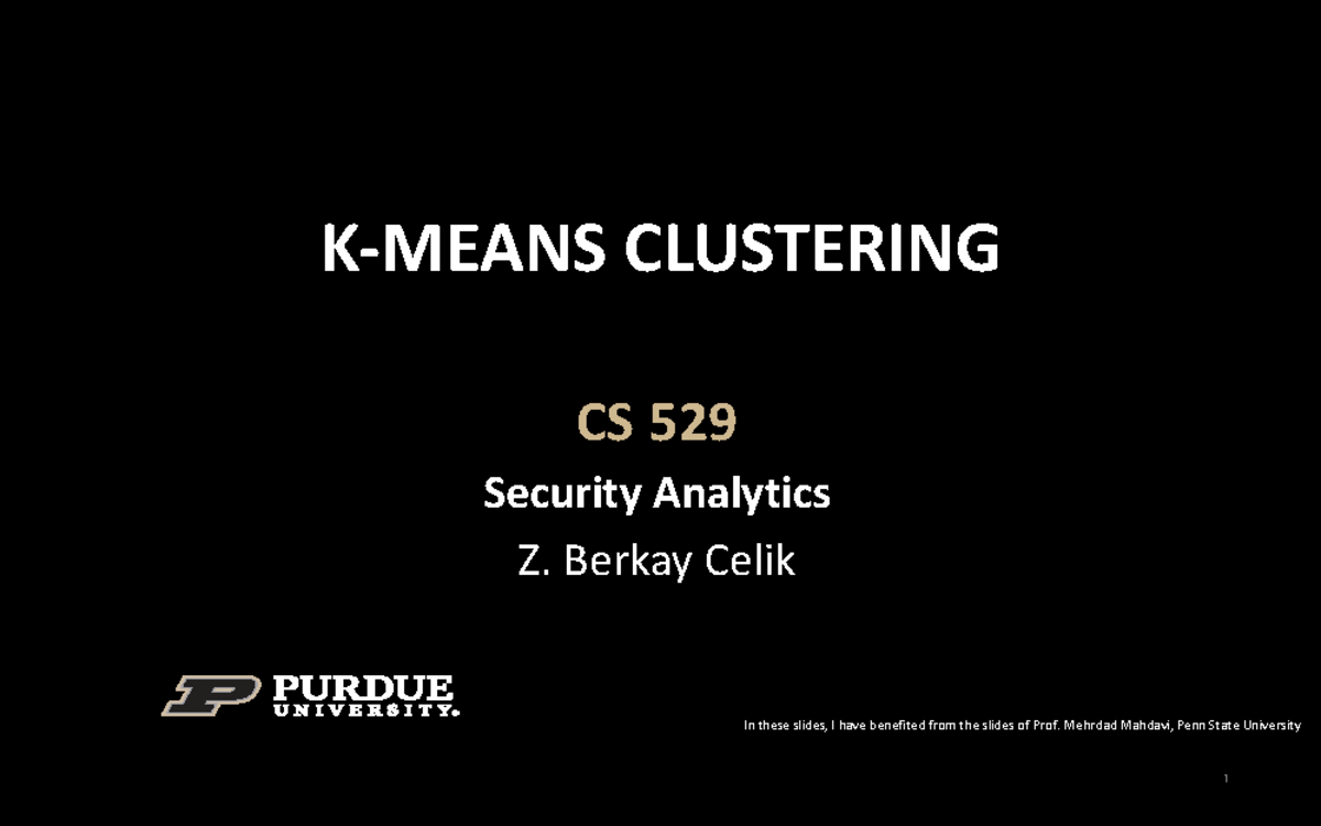K-Means Clustering Techniques in Security Analytics (CS 529) - Studocu