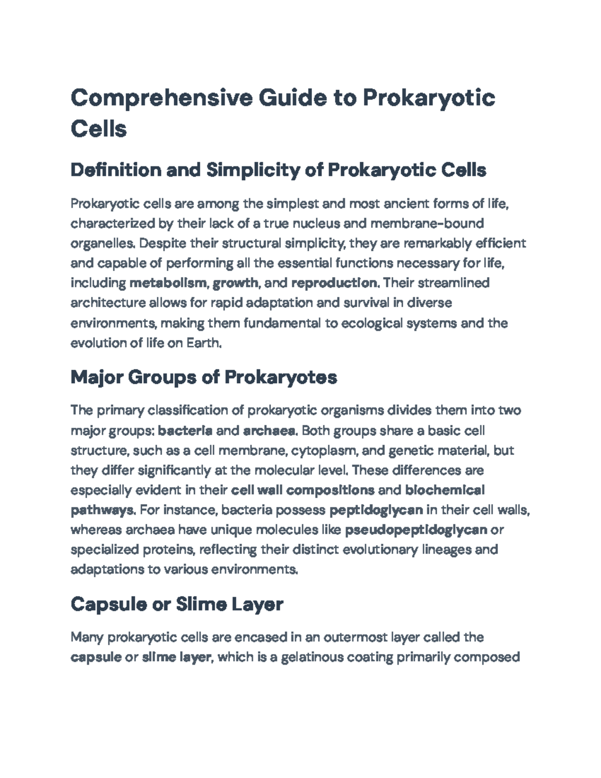 Comprehensive Overview of Prokaryotic Cell Structure and Function (BIO ...