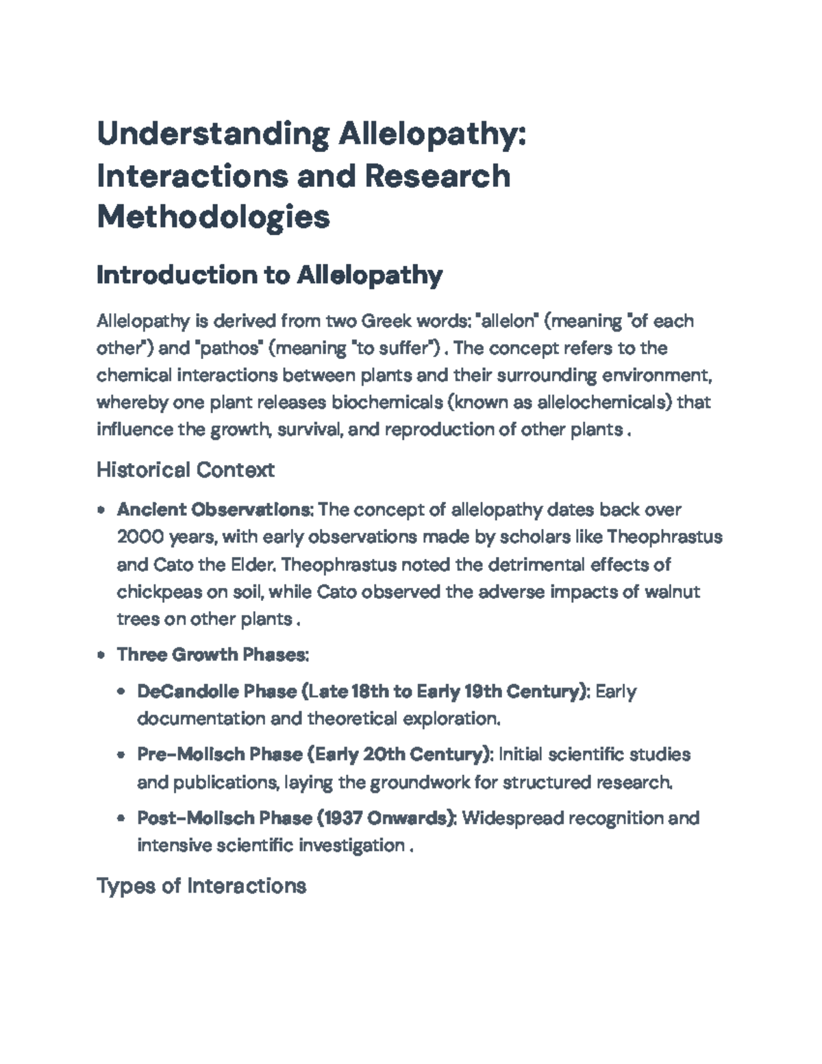 Understanding Allelopathy: Chemical Interactions and Research Methods ...