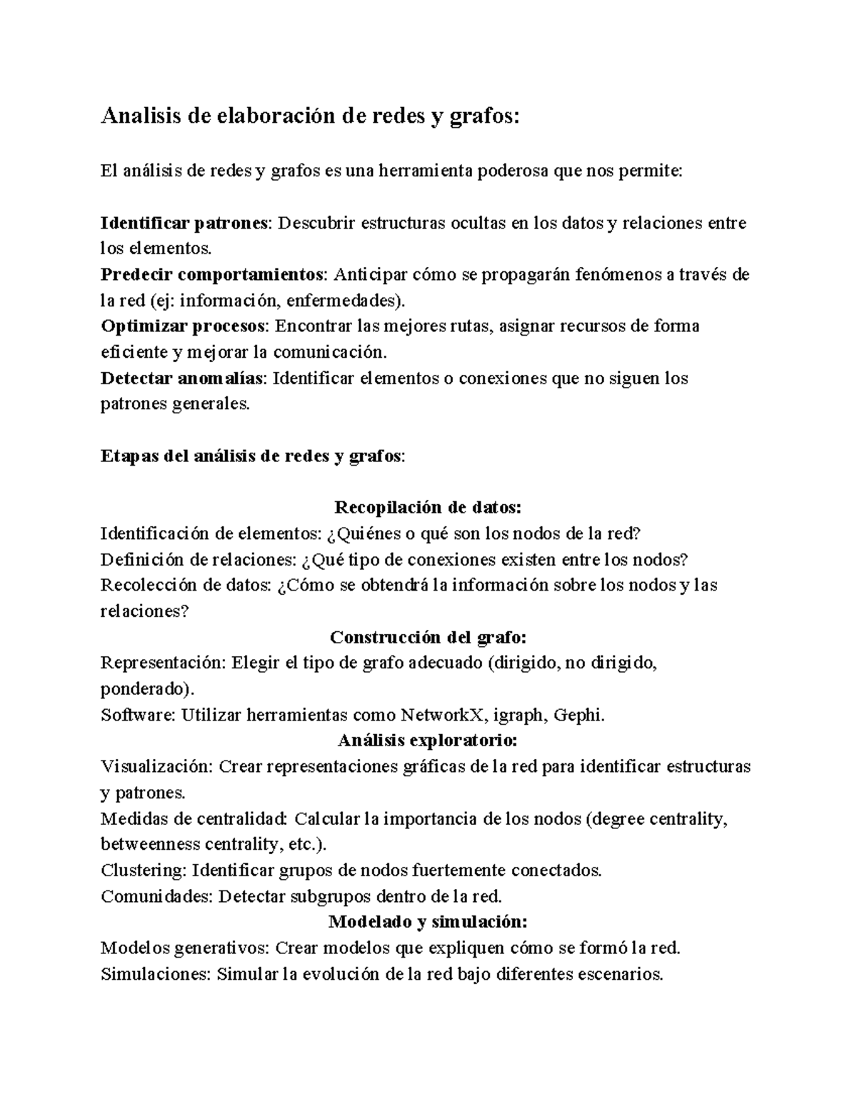 Redes y Grafos: Análisis y Aplicaciones en Diversos Contextos - Studocu