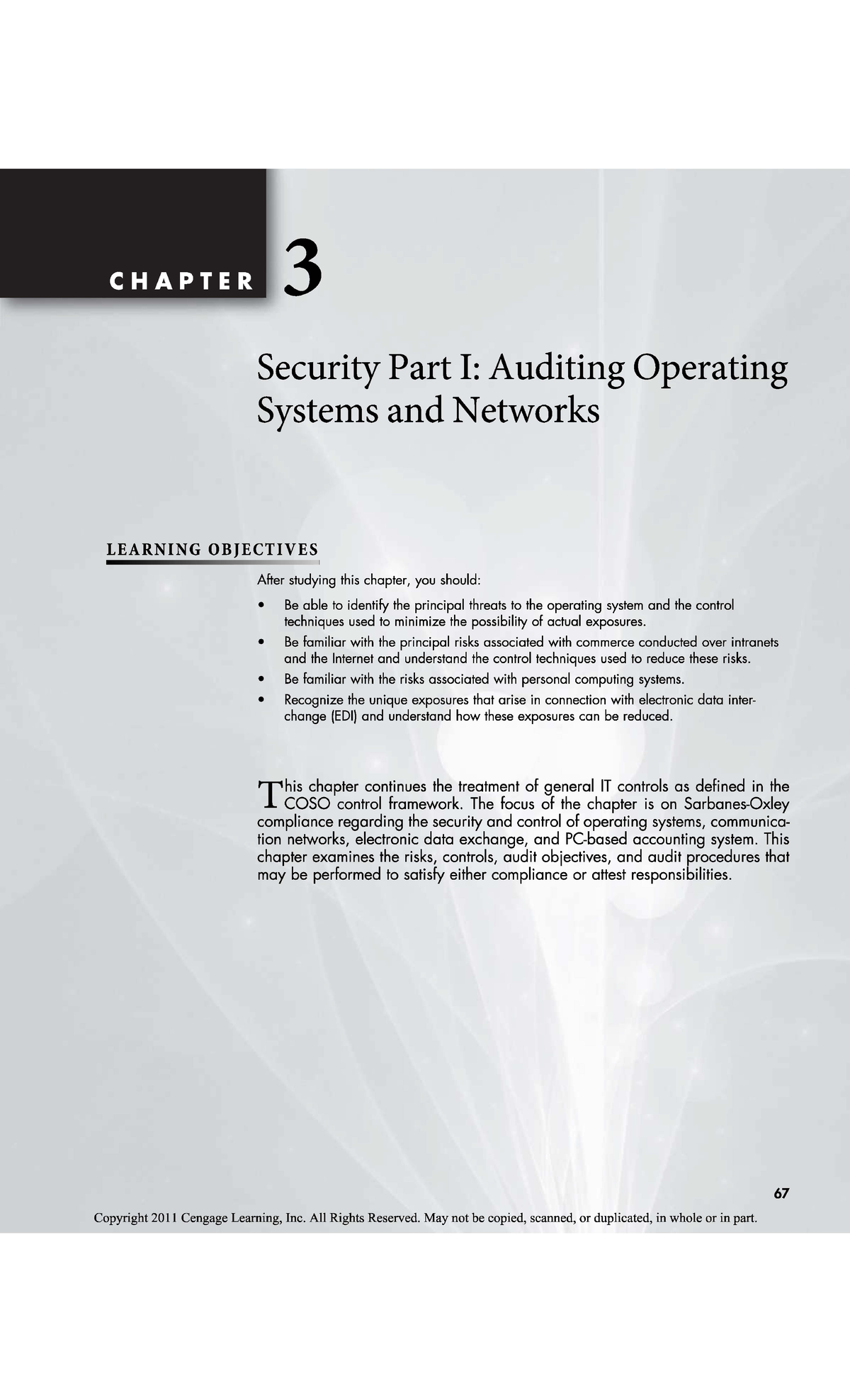 Chapter 3 - Security Part I: Auditing Operating Systems & Networks Analysis - Studocu