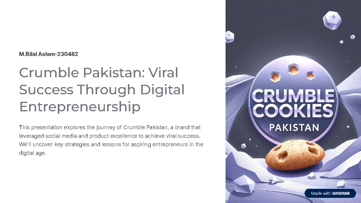 Crumble Pakistan: Viral Success in Digital Entrepreneurship (M.Bilal ...