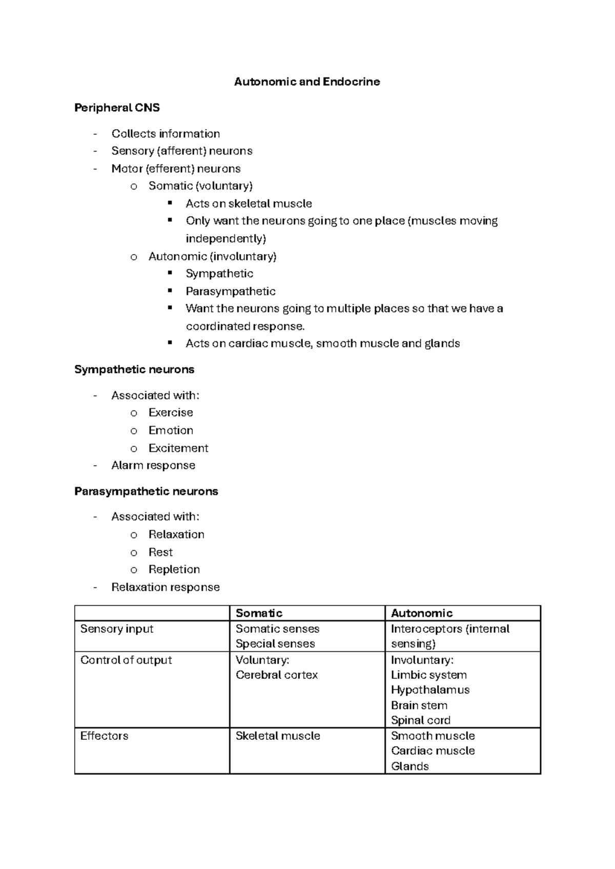 Autonomic and Endocrine Systems Overview: CNS Functions and Responses ...