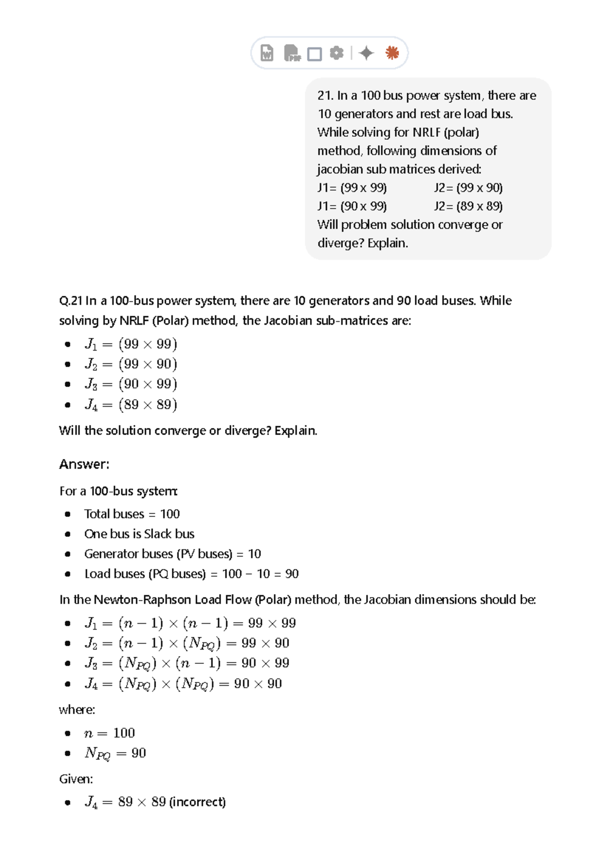 IPS Unit 3 & 6: Jacobian Analysis and Power Flow Solutions - Studocu