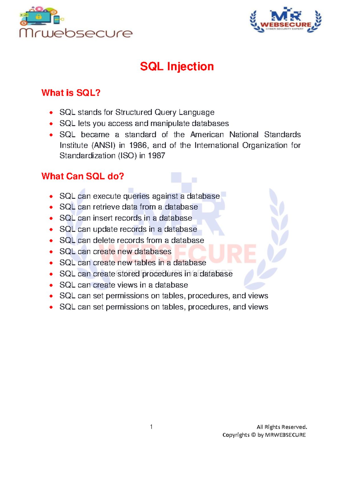 Advanced SQL Injection Techniques and Concepts - Studocu