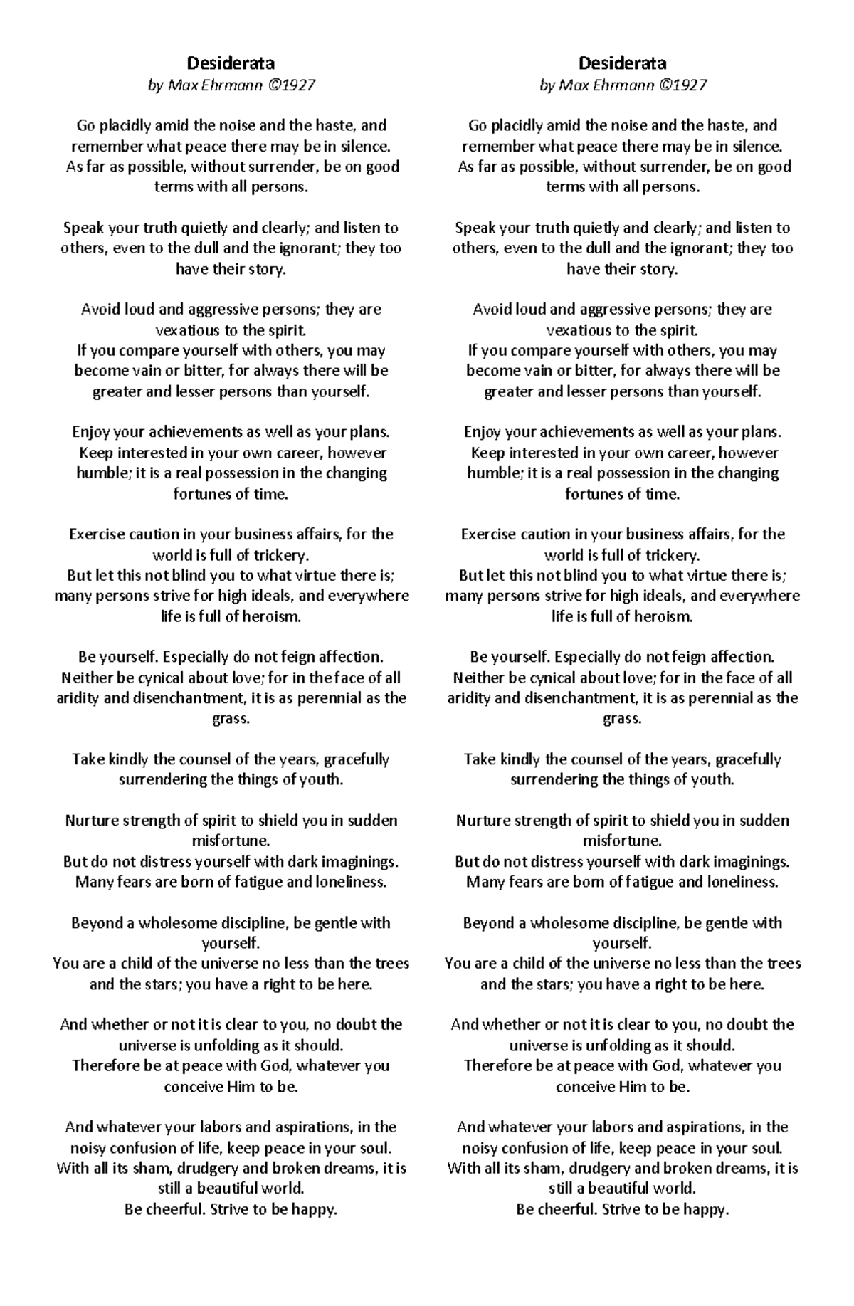 Desiderata: Speech Analysis for Choir Performance - Studocu