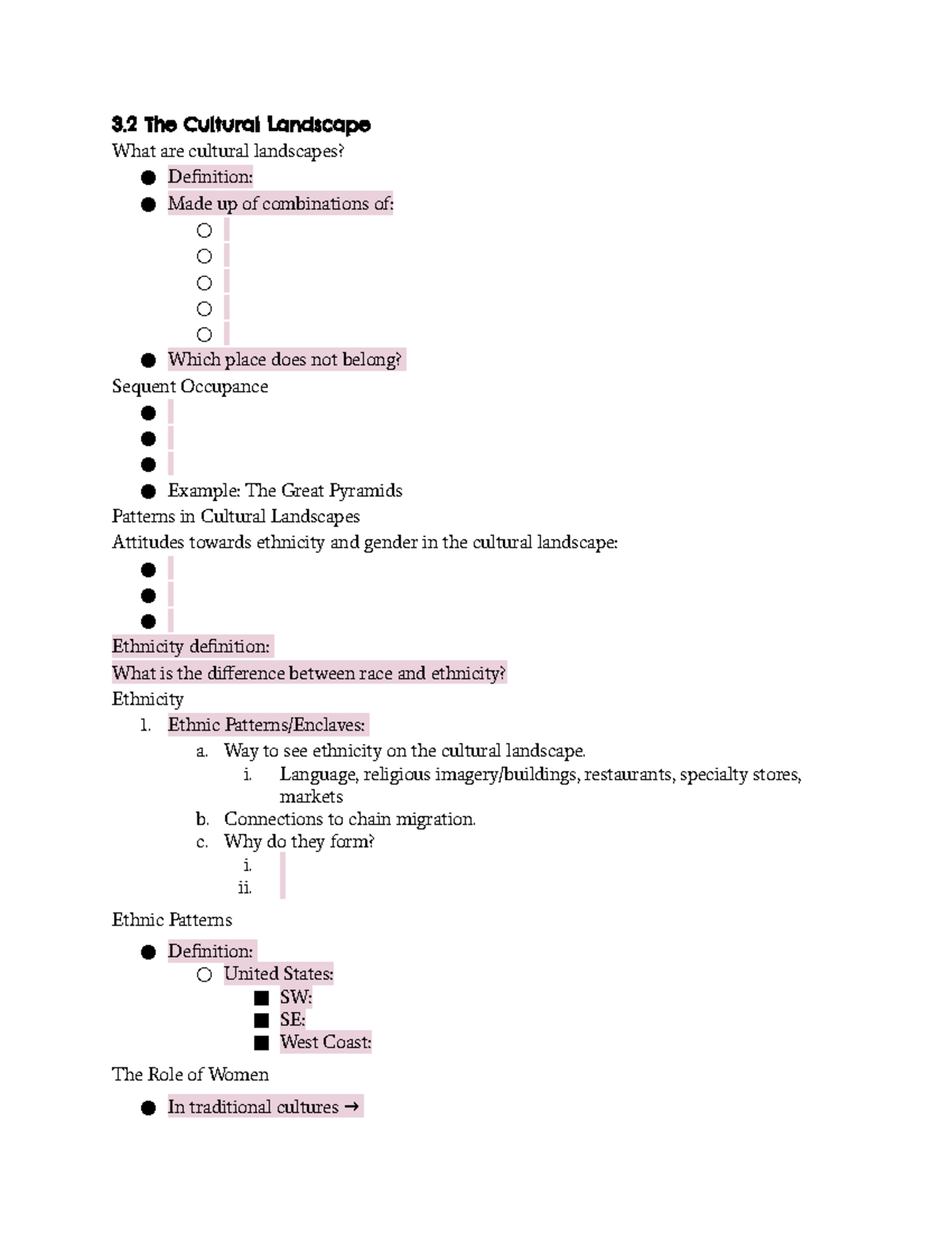 3.2 Cultural Landscape Study Notes: Key Concepts & Examples - Studocu