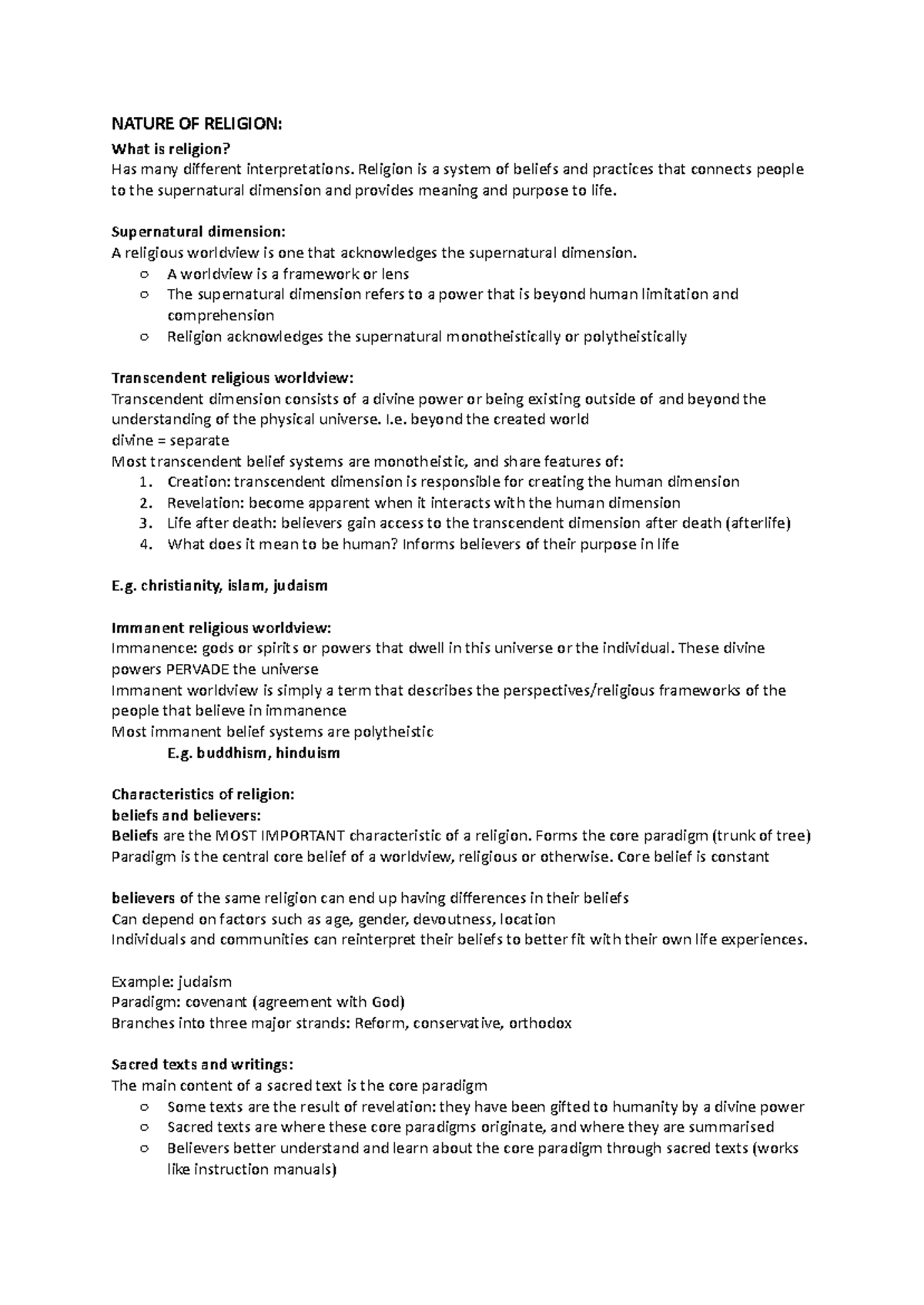 Nature of Religion: Understanding Beliefs, Practices, and Worldviews ...