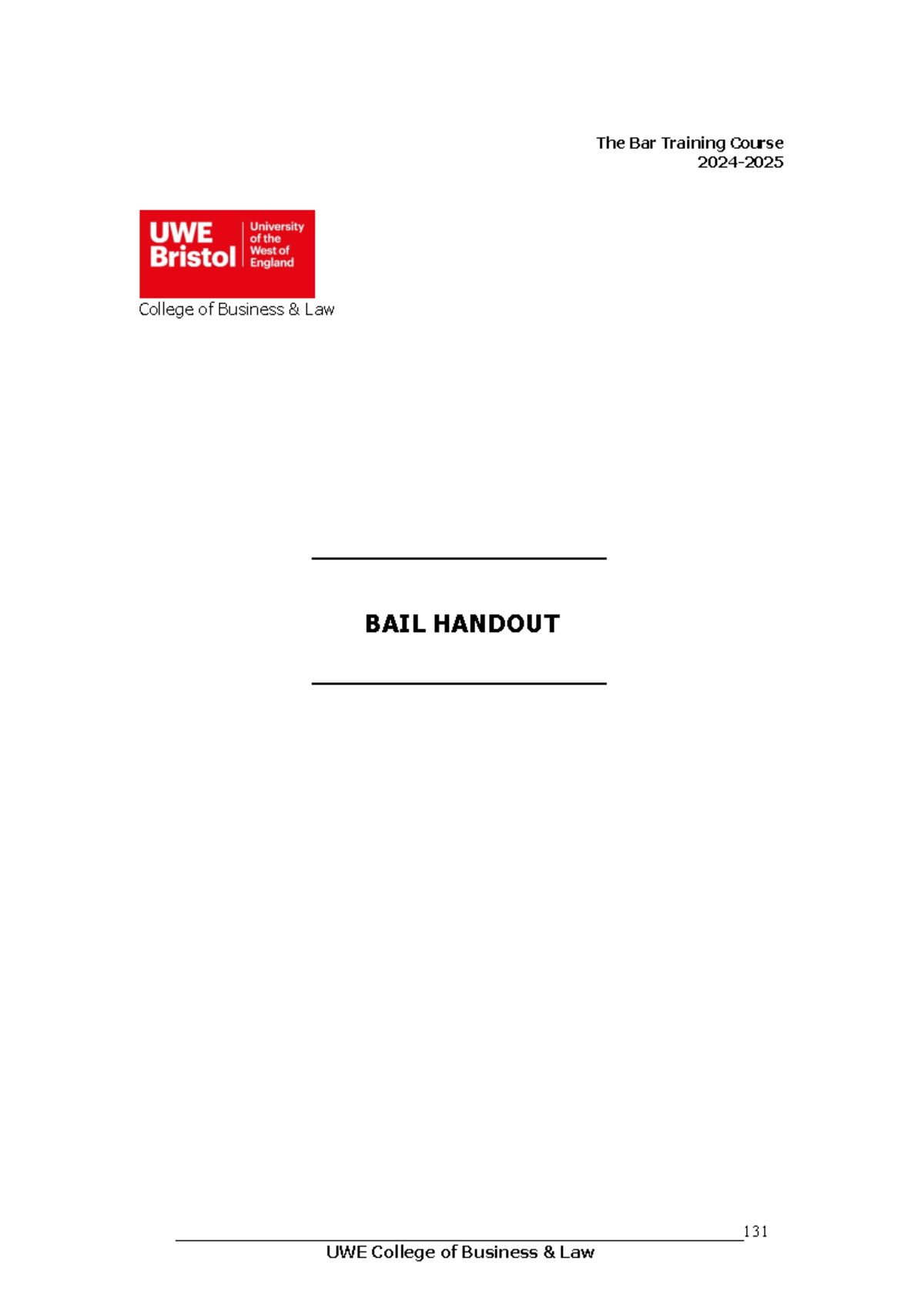 CLS 4 Bail Handout 2024-25: Comprehensive Guide to Bail Procedures ...