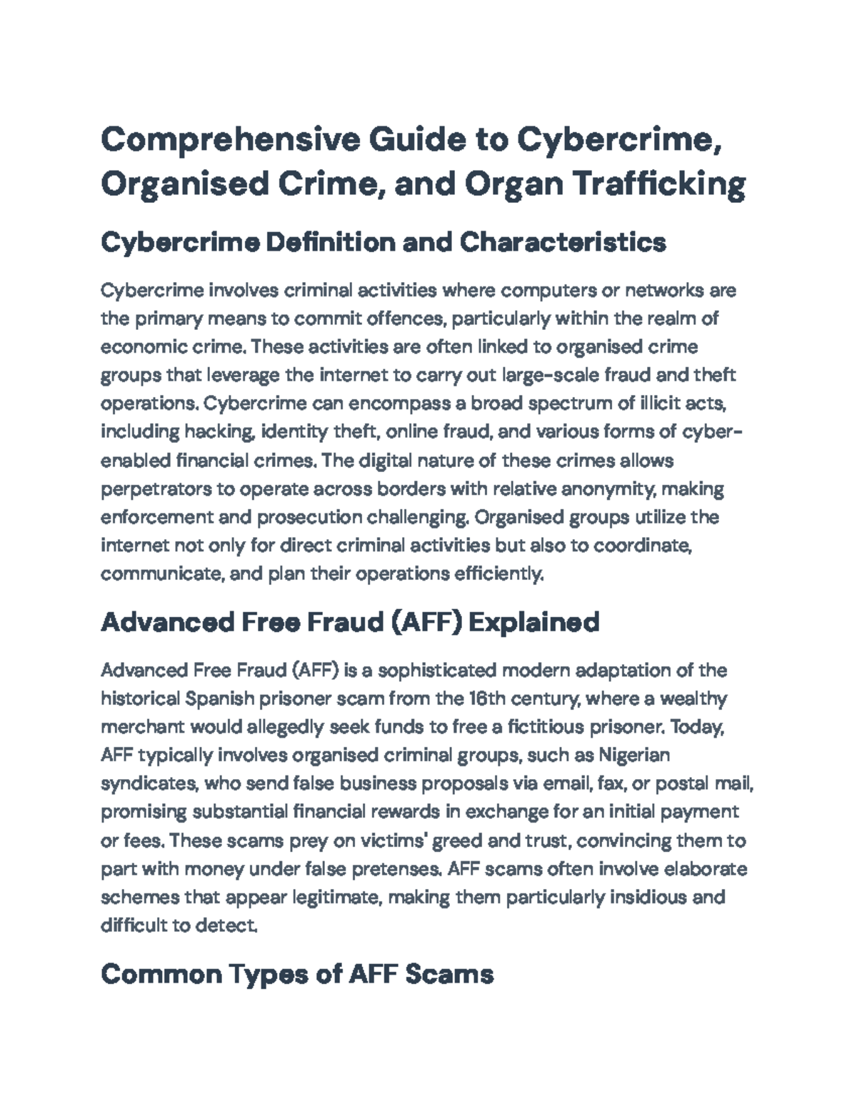 Comprehensive Overview of Cybercrime & Organised Crime (CJS-101) - Studocu