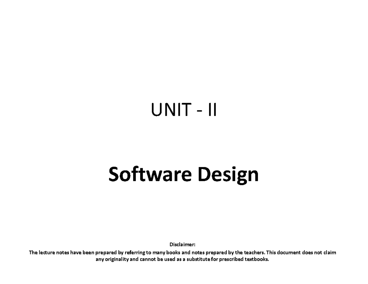 Unit II: Software Design Fundamentals and Techniques - Studocu