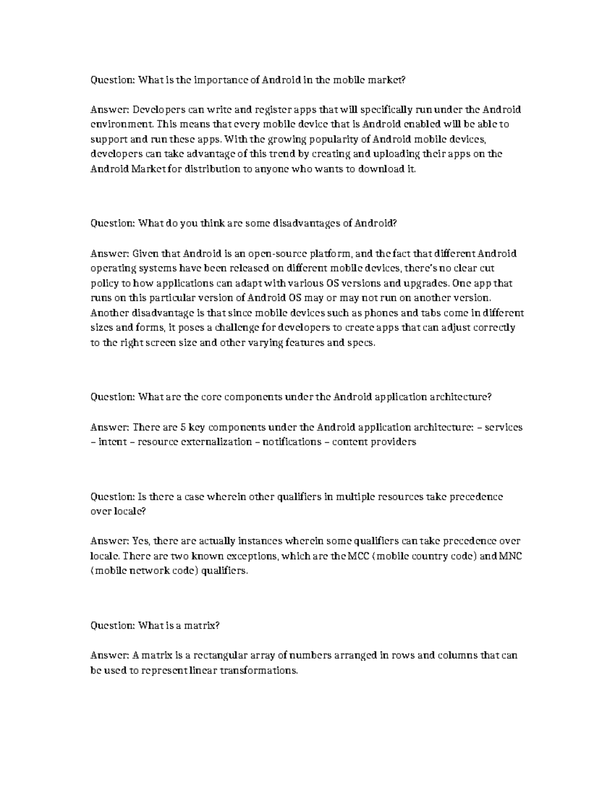 Android's Role in the Mobile Market: Key Insights and Challenges - Studocu