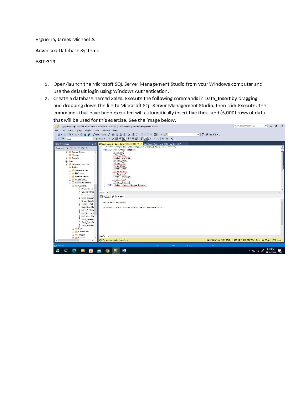 Advanced Database Systems 1: SQL Server Management & Backup Guide - Studocu