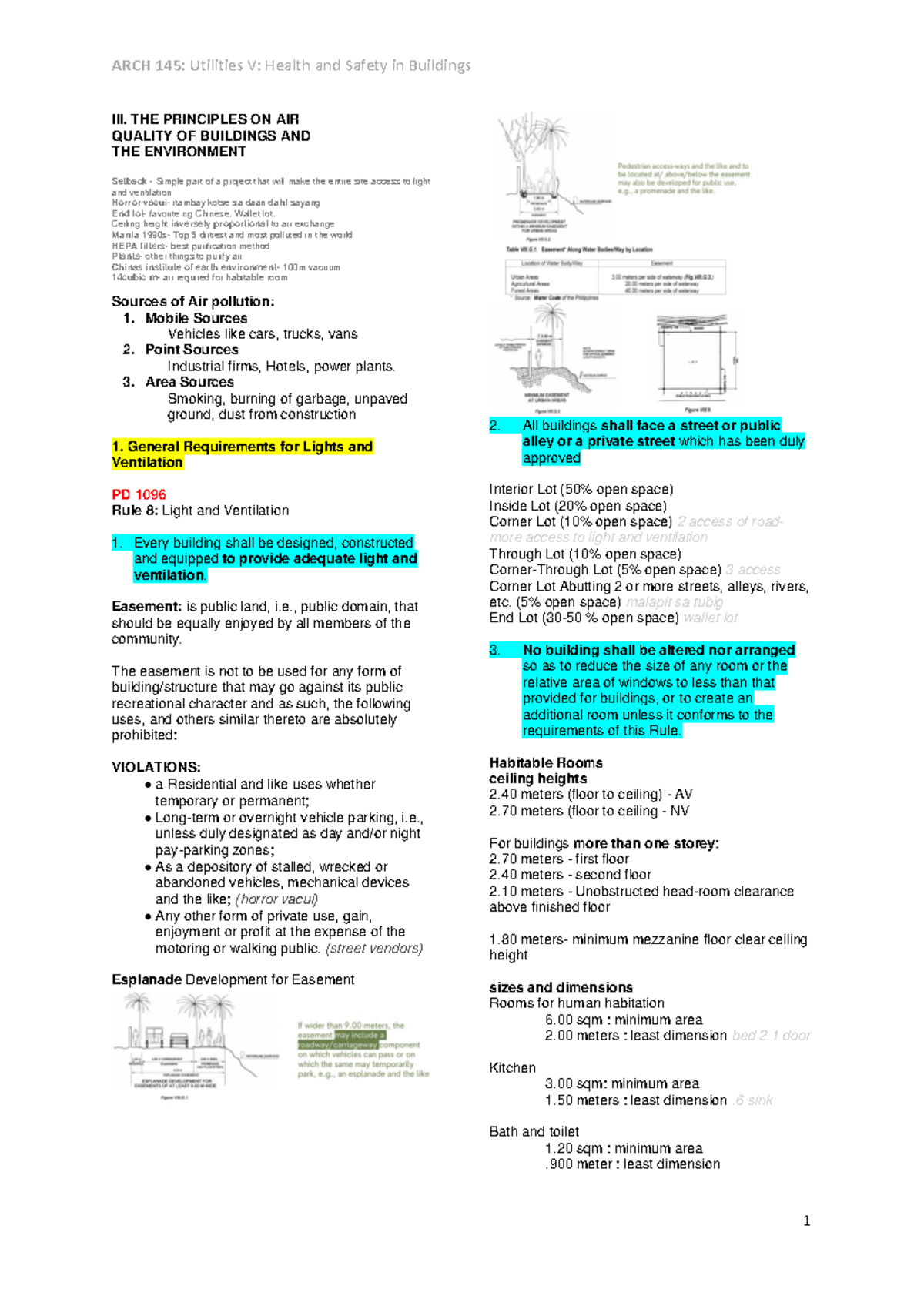 ARCH 145: Utilities V - Health & Safety in Buildings 2nd Long Exam ...