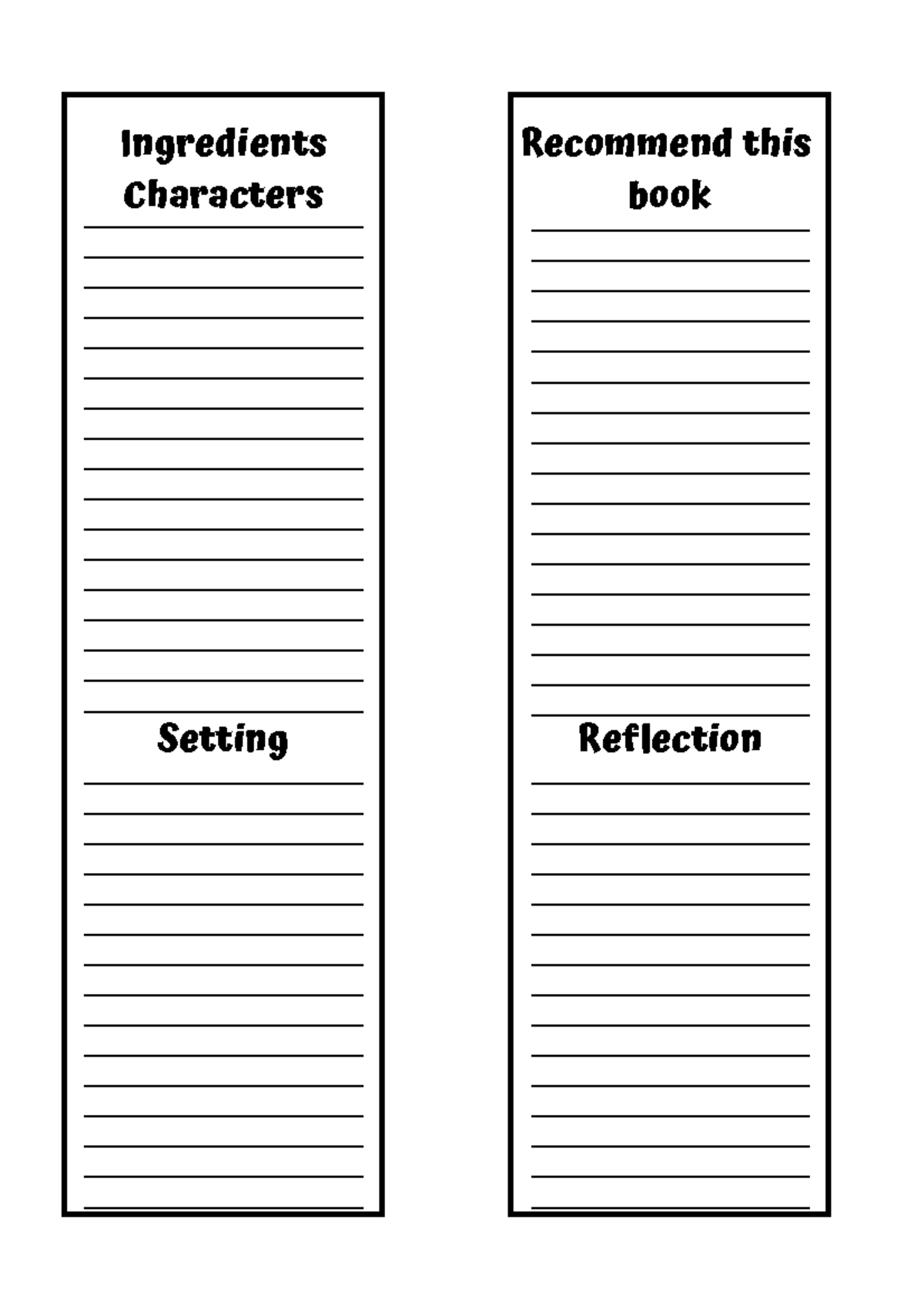Ceral Box Book Report Template-1 - Ingredients Recommend this ...