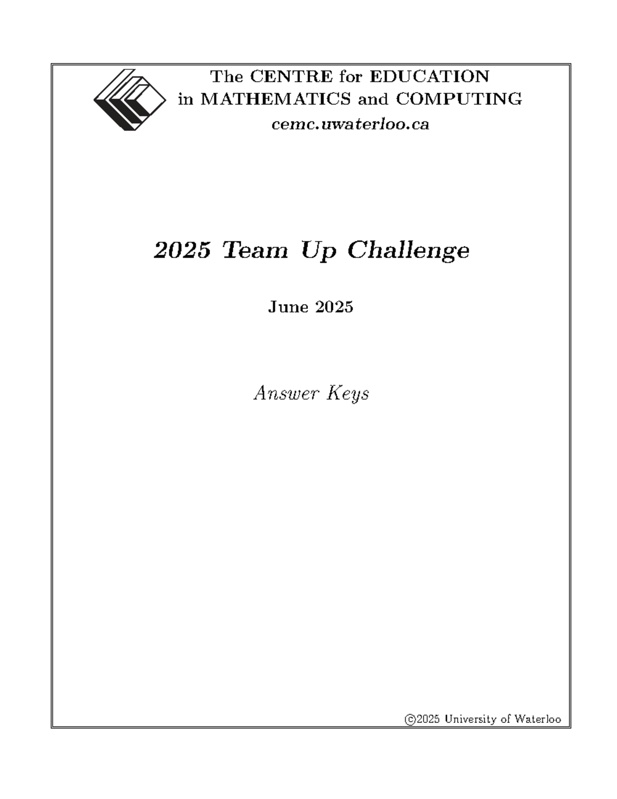 2025 TUC Team Up Challenge Answer Keys and Solutions - Studocu