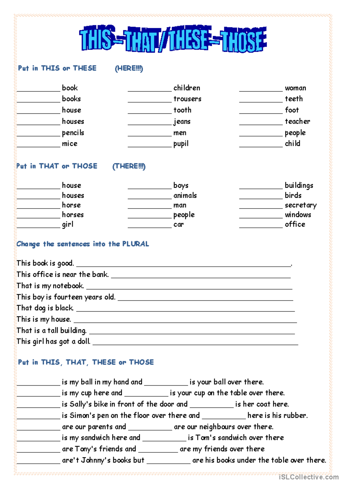 This, That, These, Those: Plural Forms and Usage Guide - Studeersnel