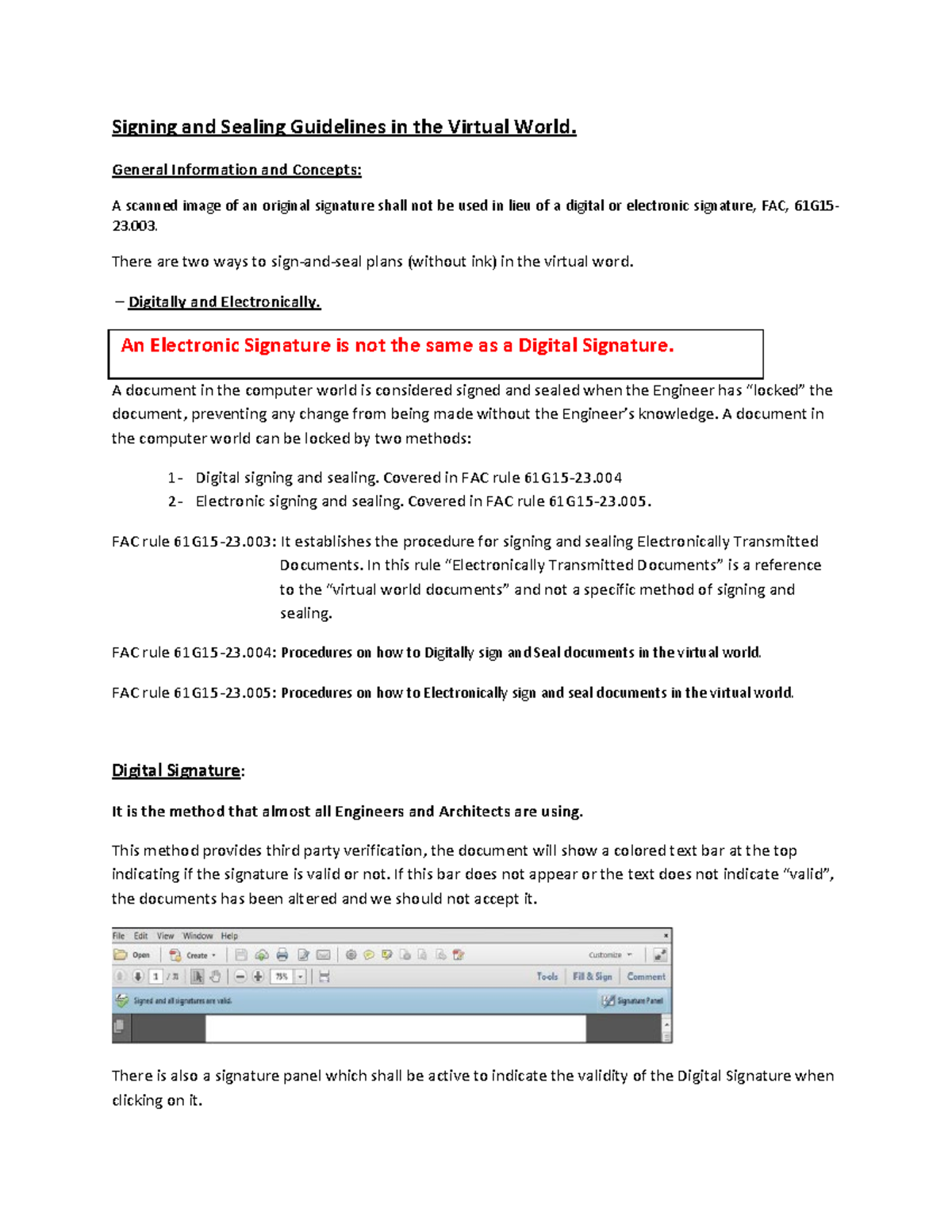 Signing and sealing documents - Signing and Sealing Guidelines in the ...