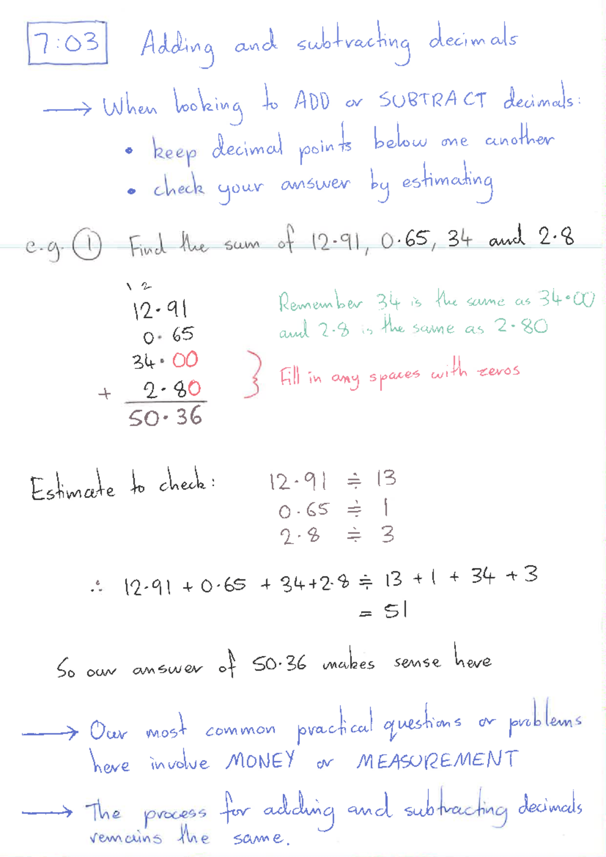 7:03 Adding & Subtracting Decimals: Practical Examples & Tips - Studocu
