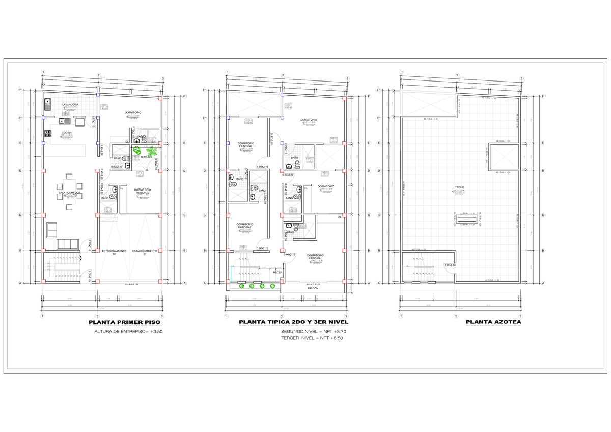 Planos de Arquitectura Corregido - NPT 1er, 2do y 3er Nivel - Studocu