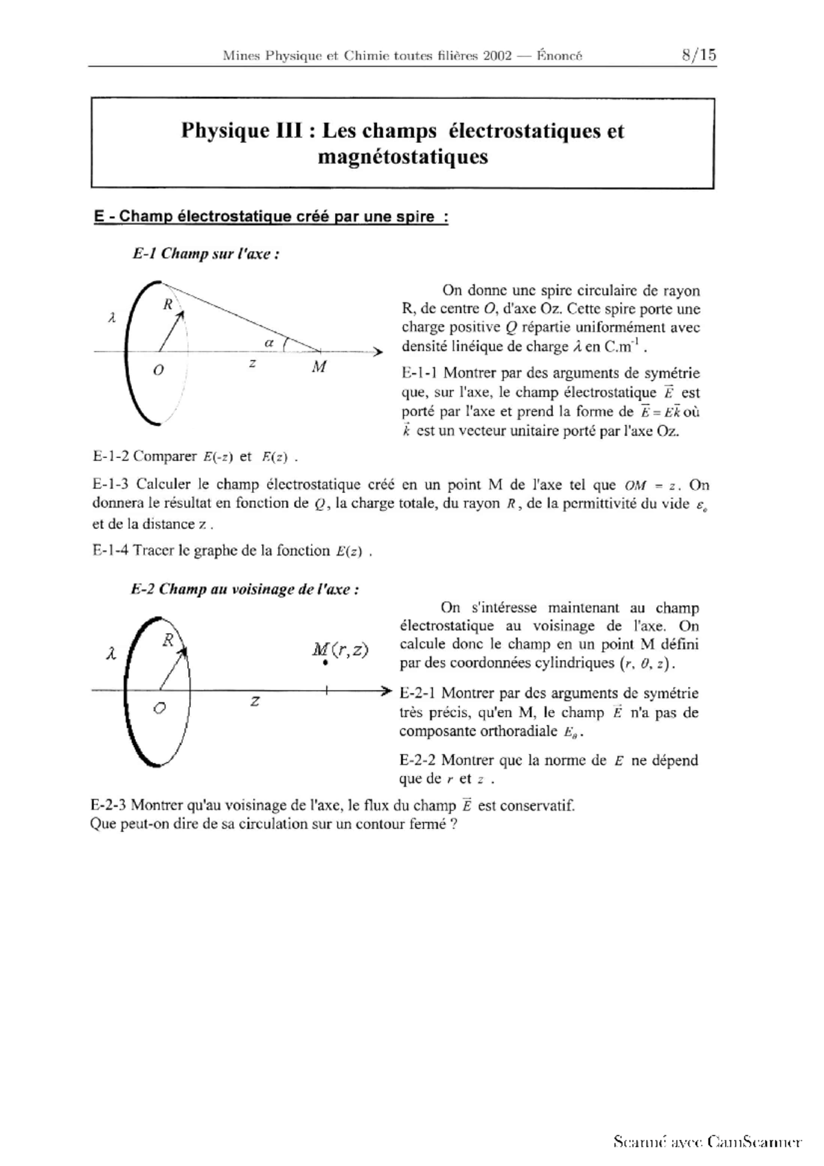 Corrigé Exercice 6 TD1 : Champs Électrostatiques et Magnétostatiques - Studocu