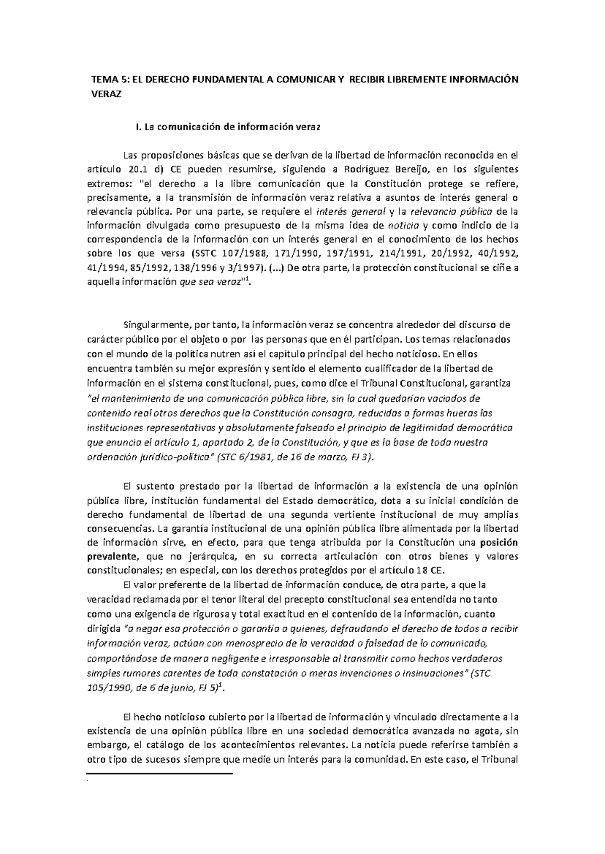 TEMA 5 Derecho Fundamental A Comunicar Y Recibir Libremente Información ...
