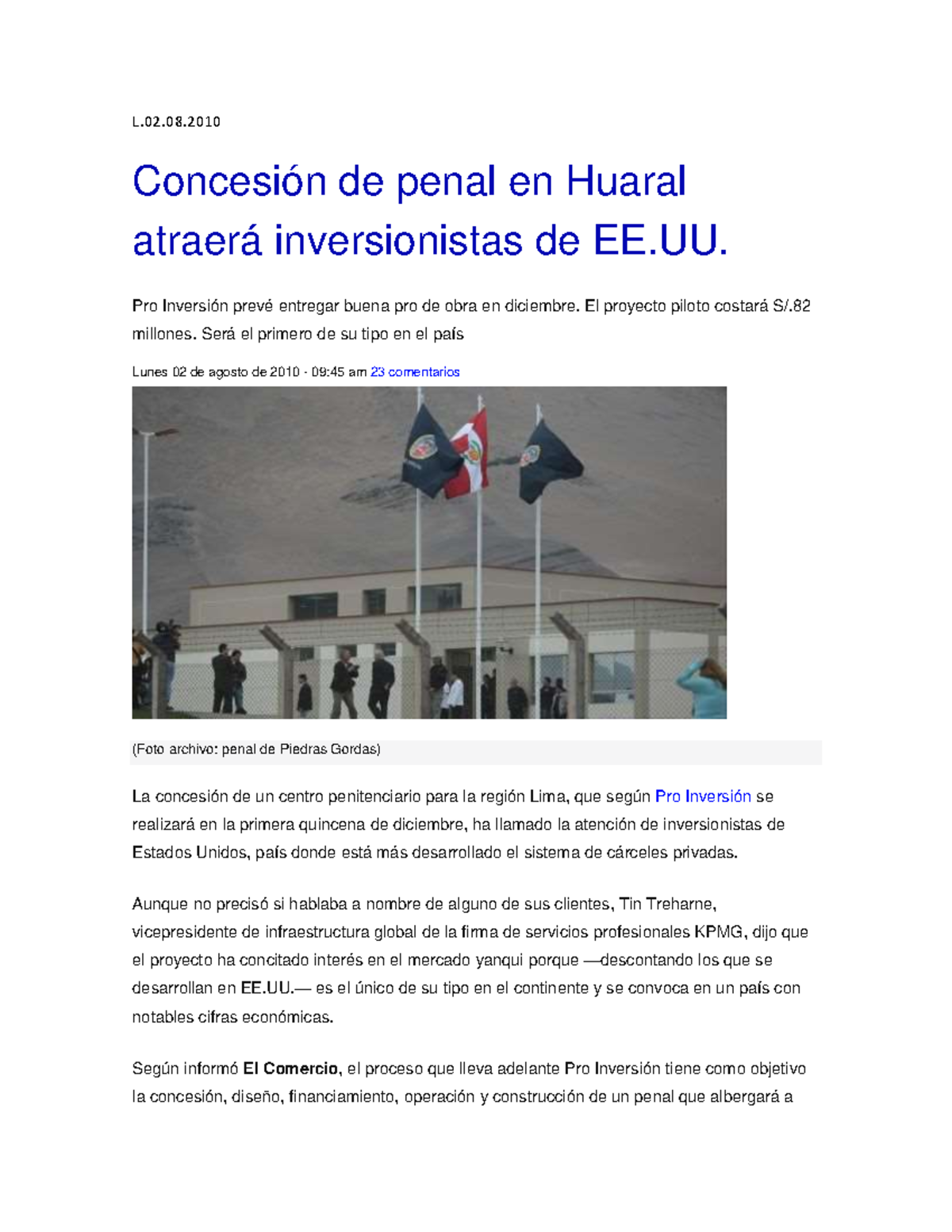 2.Inversion Privada - TYJTY - L.02. Concesión de penal en Huaral ...