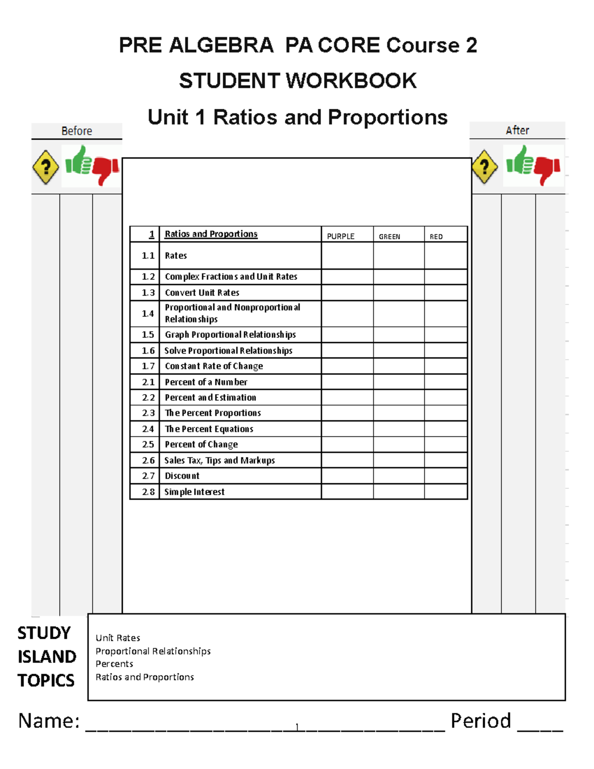 Gr 7 Pre Algebra: Ratios, Proportions & Unit Rates Workbook - Studocu