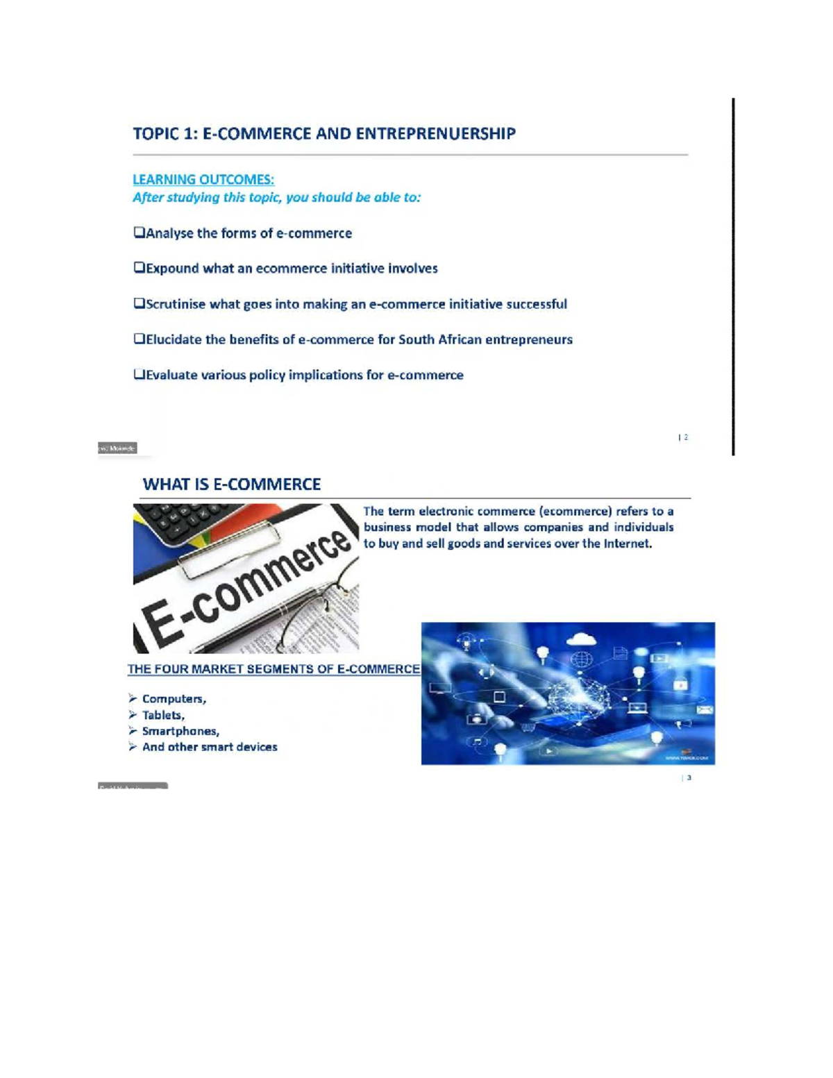 Entrepreneurship 732 CA: E-commerce & Ethical Issues Overview - Studocu