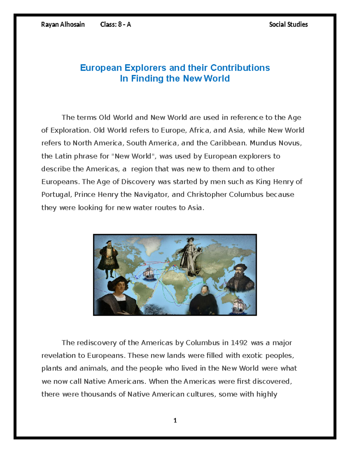 European Explorers and Their Impact on the New World - 8A SS - Studocu