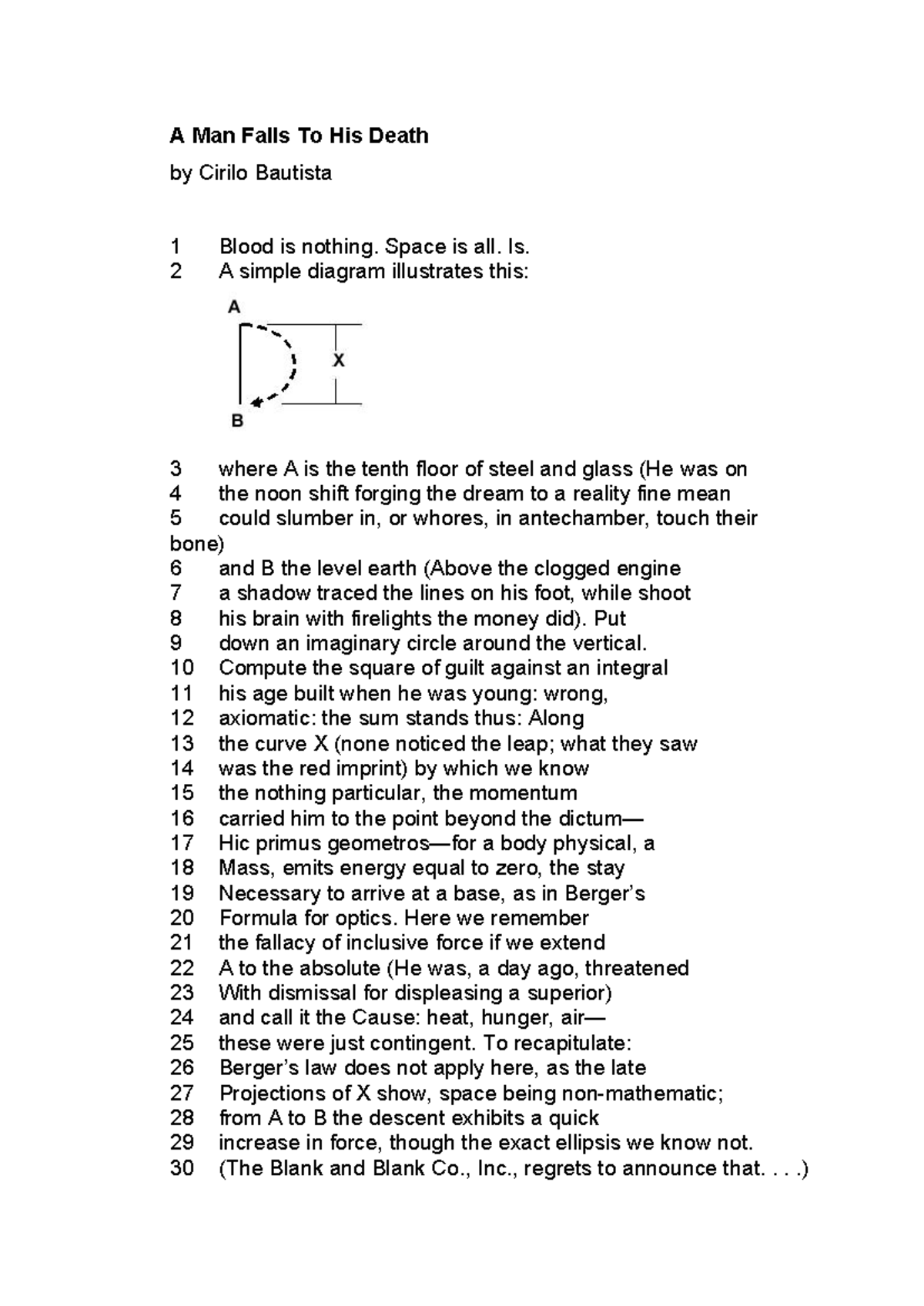 Analysis of "A Man Falls to His Death" by Cirilo Bautista: Themes and ...