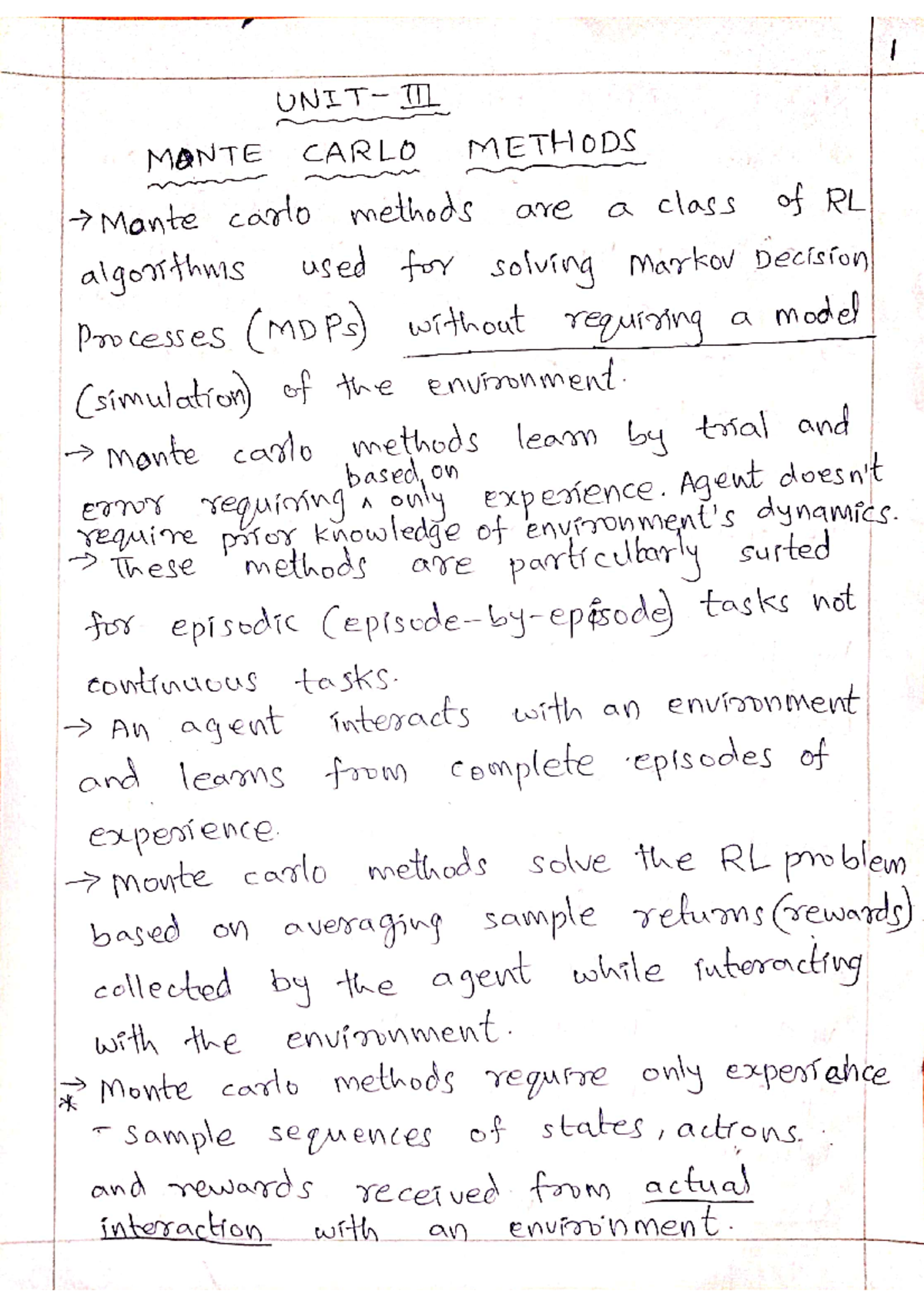 RL Unit 3: Understanding Reinforcement Learning Concepts - Studocu