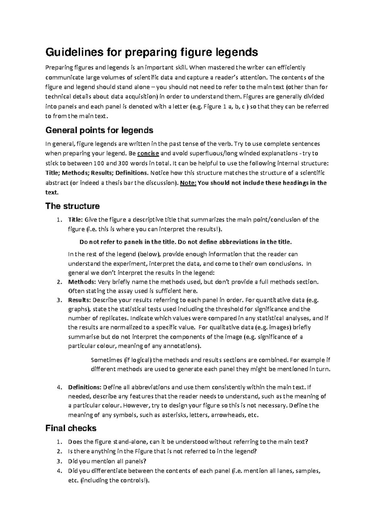Guidelines for Preparing Figure Legends in Scientific Writing - Studocu