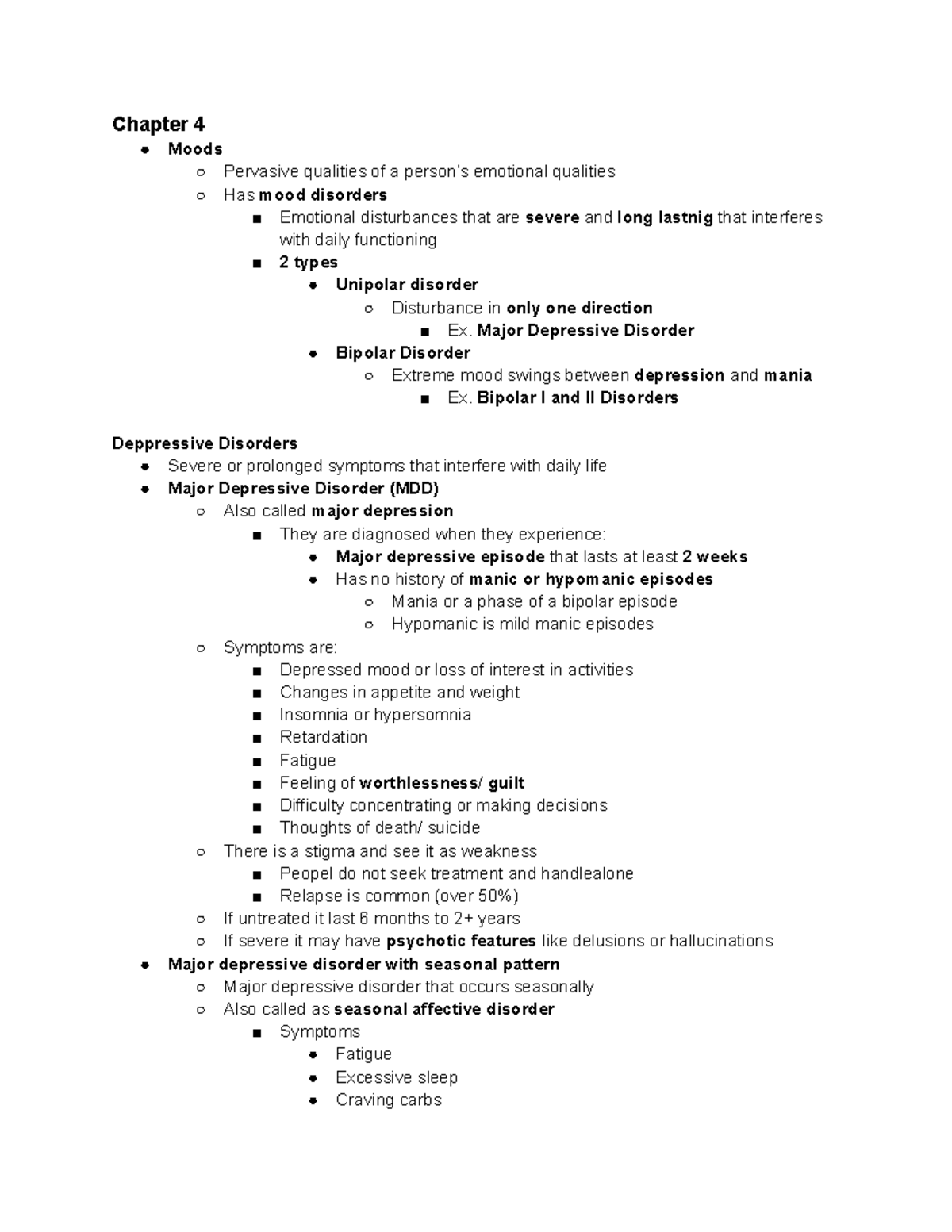 Psych 239 #2 - Chapter 4: Understanding Mood Disorders and Treatments ...