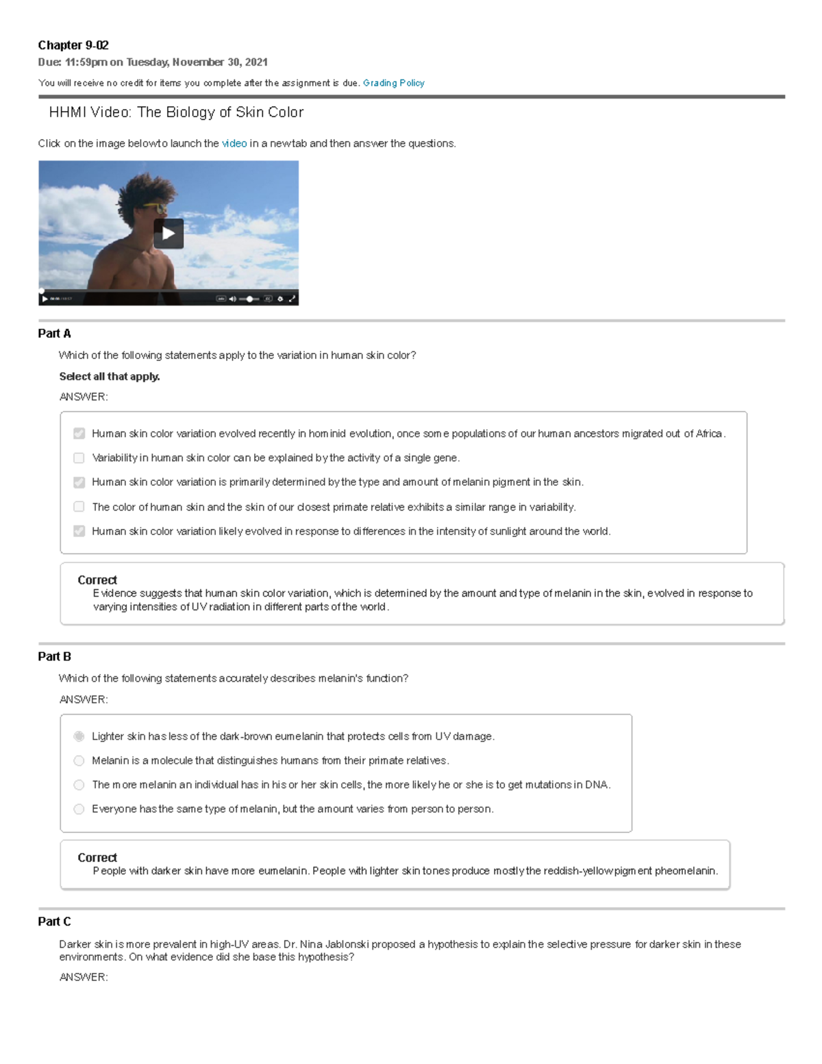 Chapter 9-02: Skin Color Variation and Human Adaptation - Pearson ...