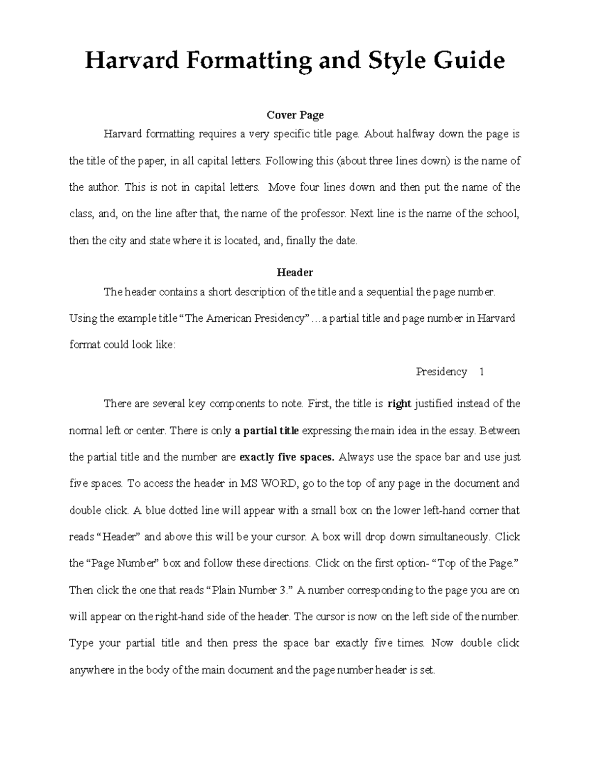 Harvard Formatting & Style Guide: Essential Essay Structure - Studocu