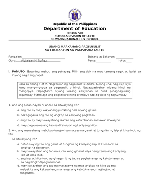 TLE 9 (Preparation of Dessert) - Grade 9 (Junior High School) SEMI ...