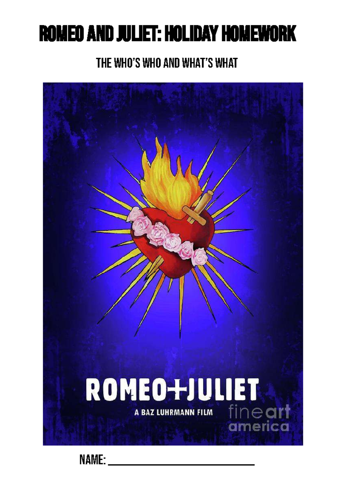 Romeo and Juliet: Holiday Homework Guide and Themes Exploration - Studocu