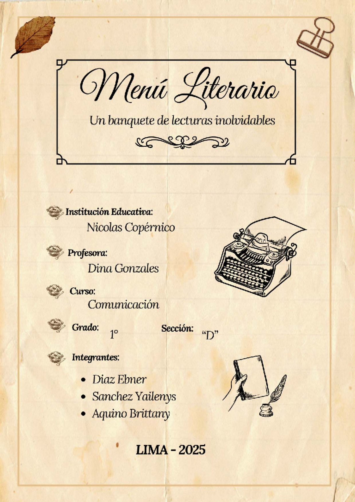 Menú Literario: Un Banquete de Lecturas Inolvidables - Comunicación ...