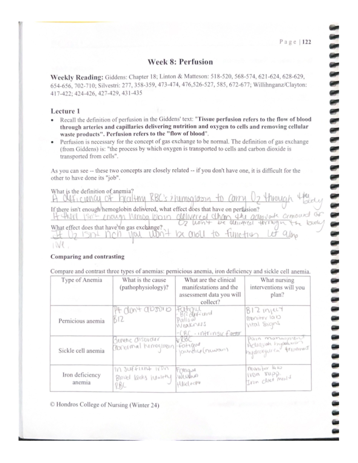 Week 8 Perfusion Study Notes and Key Concepts - Studocu