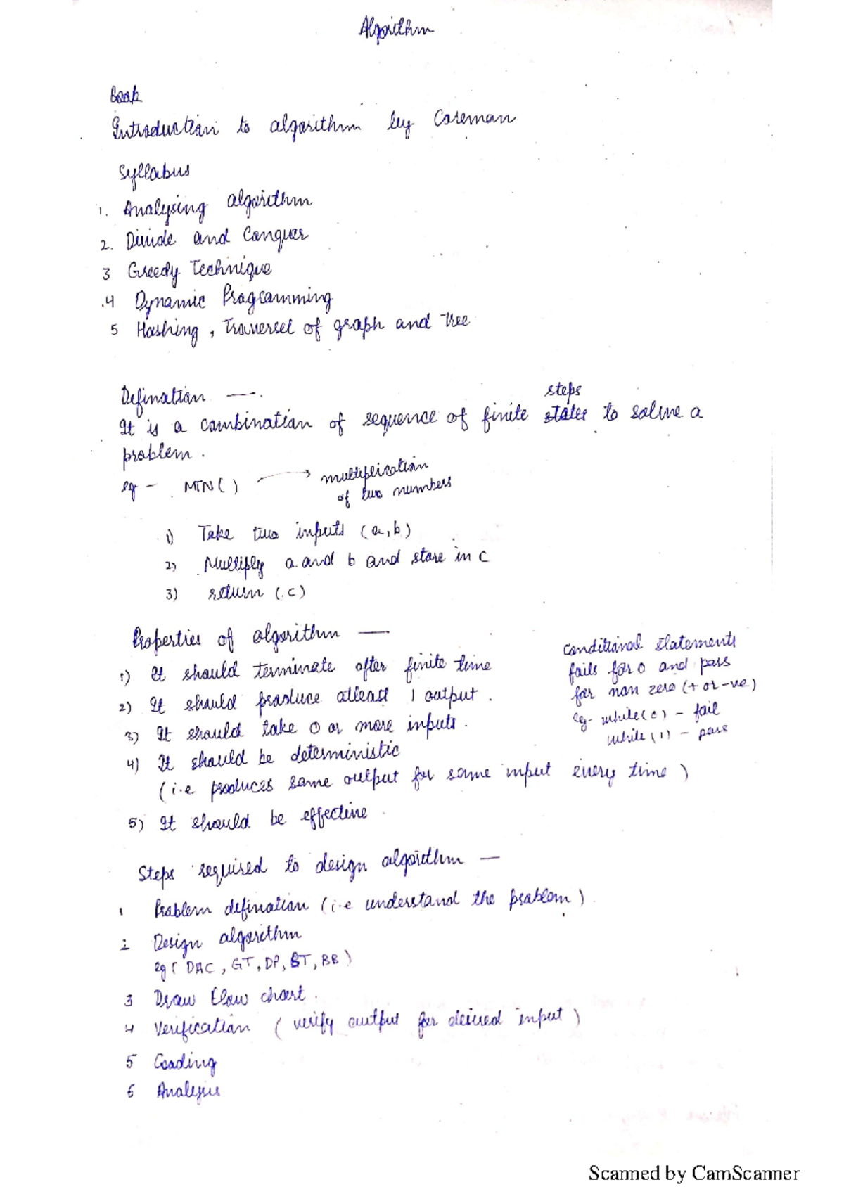 Algorithm Handwritten Notes for Course Me hi - Z-Library Collection ...