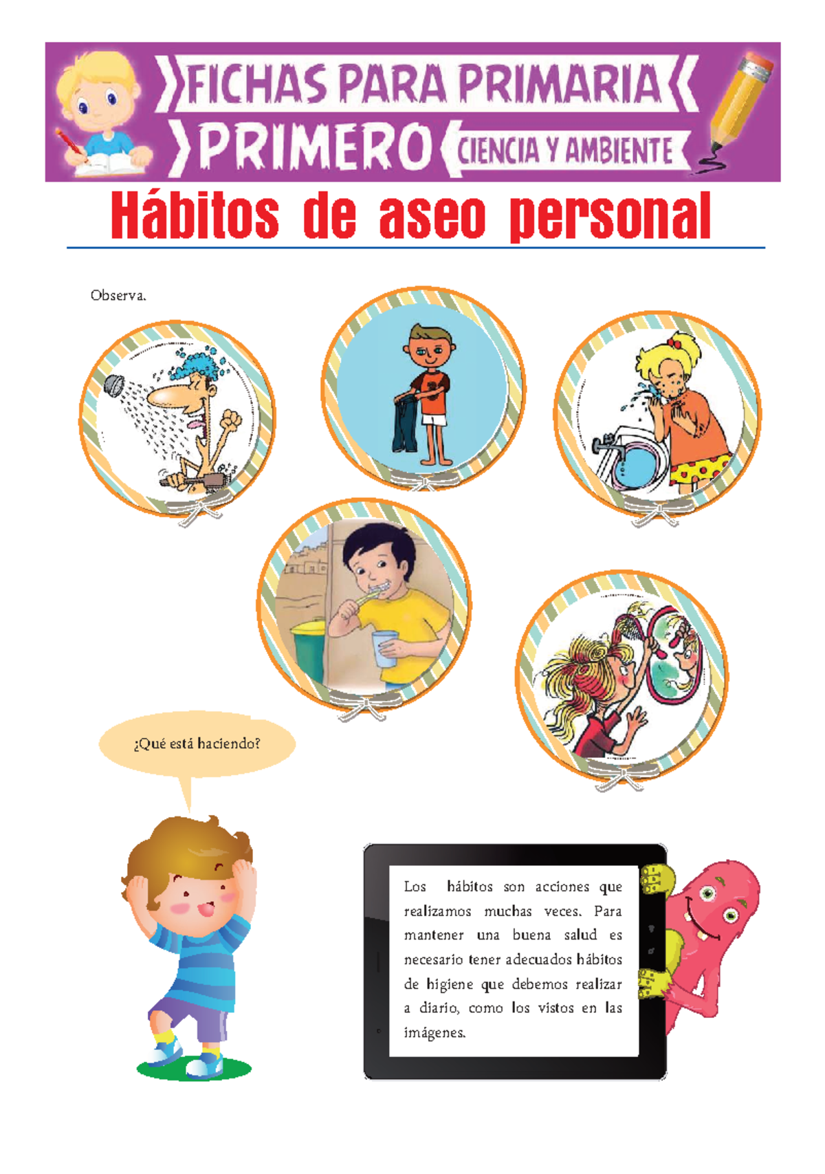 Hábitos de Aseo Personal: Actividades y Ejercicios de Higiene - Studocu