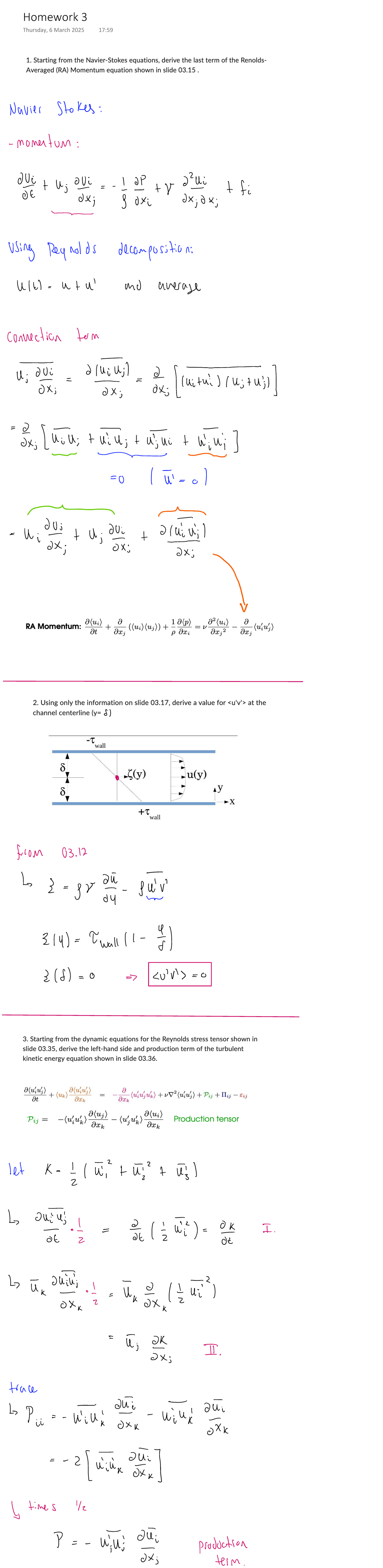 Homework 3 - Group assignment on Navier Stokes and turbulence equations ...